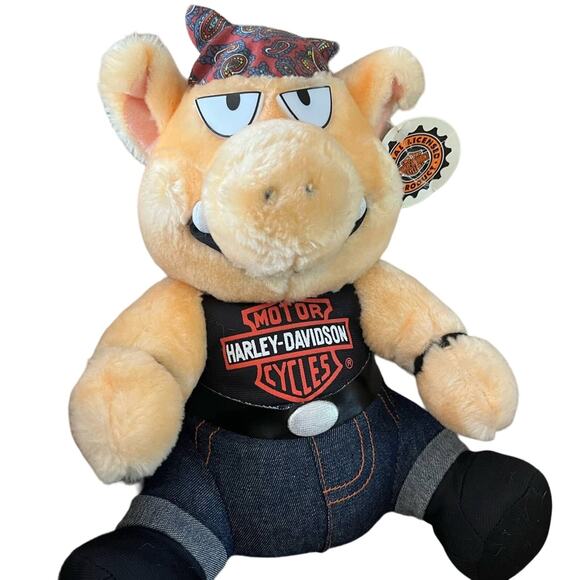 Harley-Davidson | Toys | Vintage 993 Harley Davidson Biker Pig Plush ...